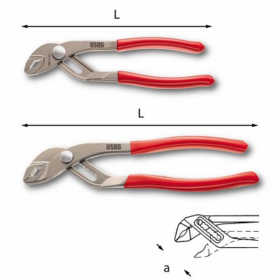 U01780012 | 178 N | USAG Tools | Lay-on slip-joint adjustable pliers ...